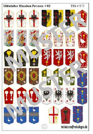 KAMAR Figuren und Modellbau Shop - Hussiten Pavesen 01, Schilde 1:72